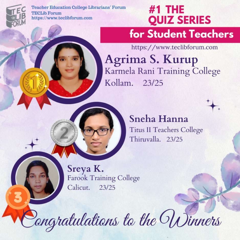 winners Quiz#1 - TECLIB Forum